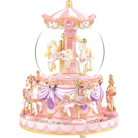Amazon.com: Music Box Carousel Color Change LED Luminous Light 3-Horse ...