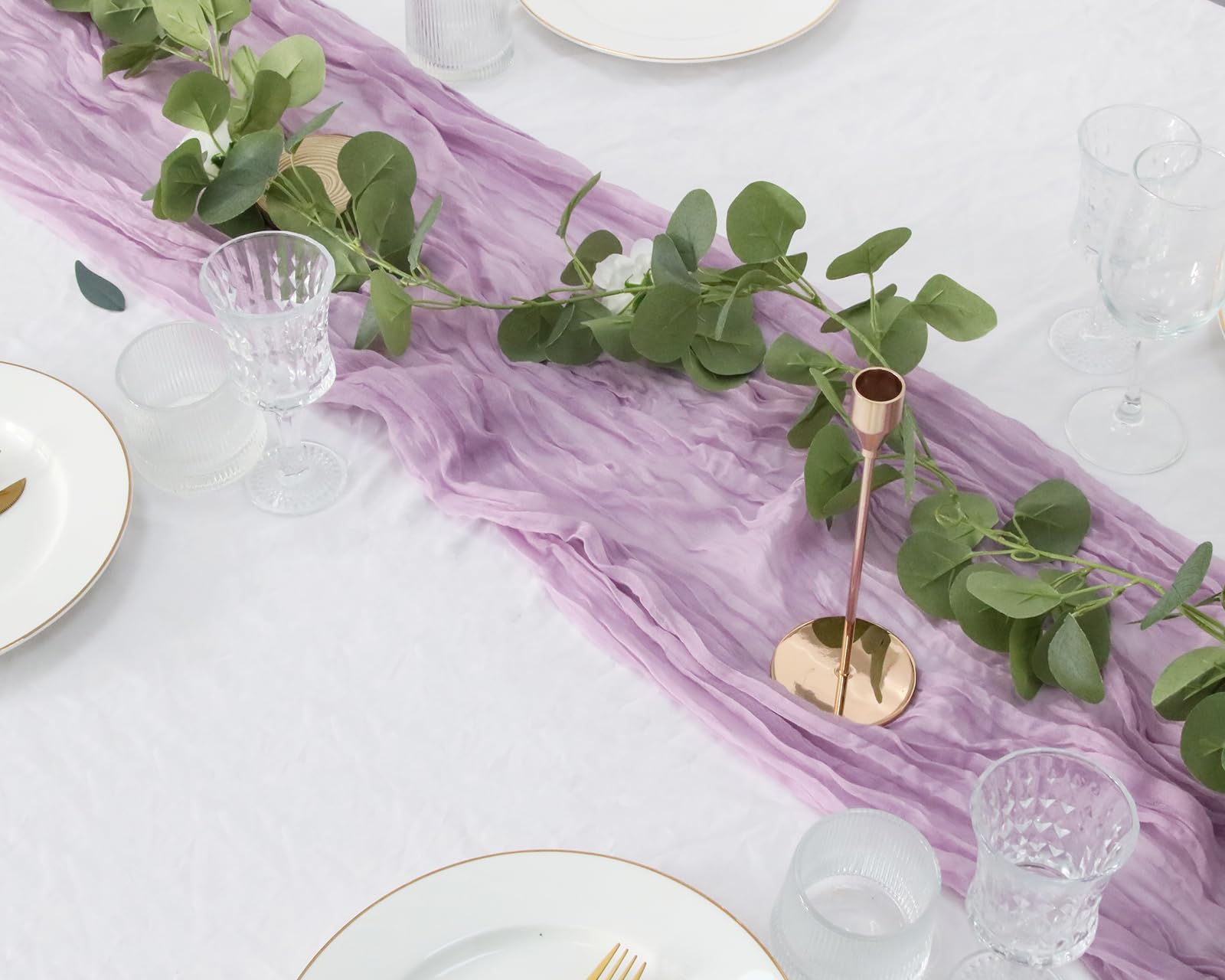 Snapklik.com : 3 Pack 160in Lilac Cheesecloth Table Runners - 13.3ft ...