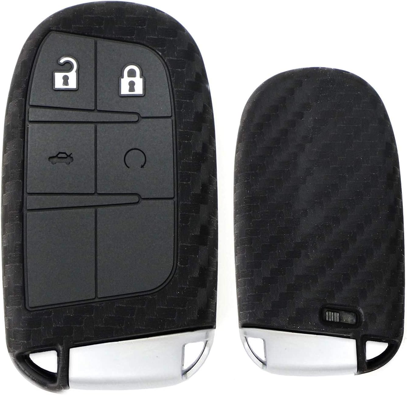 Amazon.com: iJDMTOY Carbon Fiber Pattern Soft Silicone Key Fob Cover ...