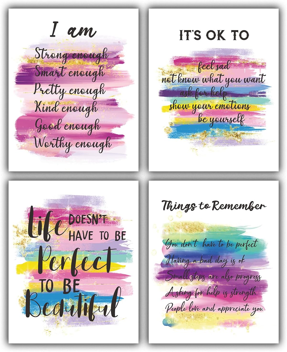 Amazon.com: Positive affirmations wall decor, Pink Inspirational Wall ...