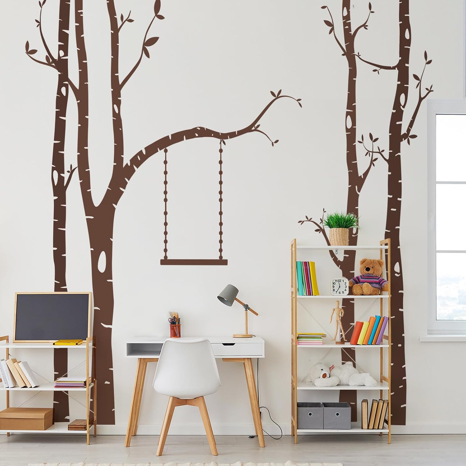 Amazon.com: Yeysynana Giant Tree Wall Decals Large Birch Tree Woodland ...