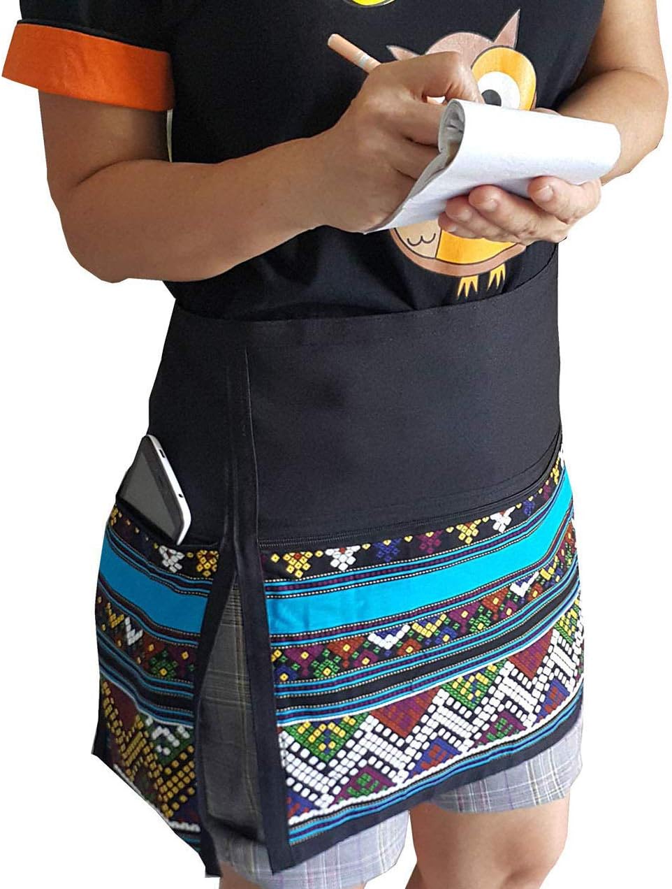 Amazon.com: TG888 Chic Half Short Waitress Apron Novelty Printed Blue ...