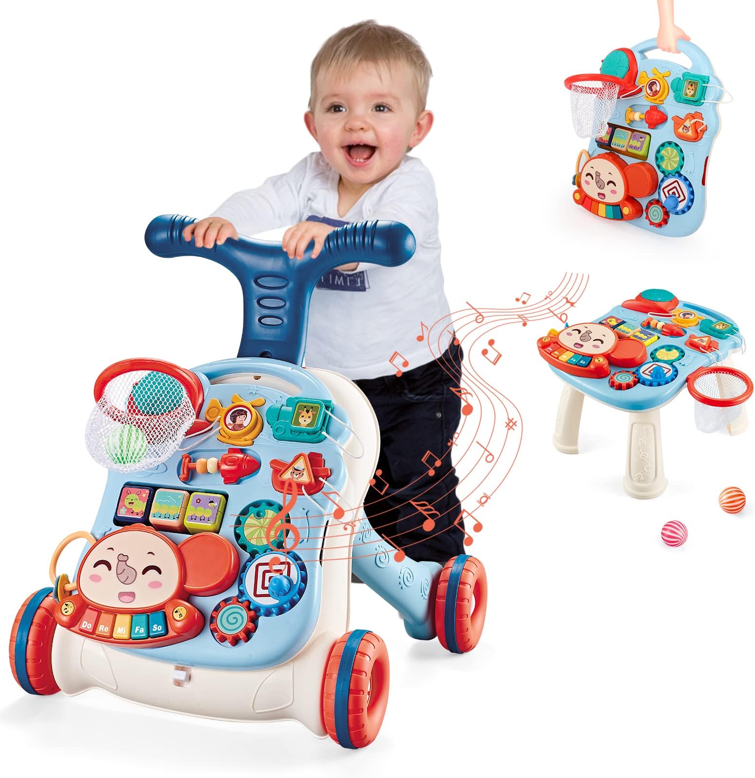 Amazon.com : Sit-to-Stand Learning Walker 3 in 1 Baby Walker for Girls ...