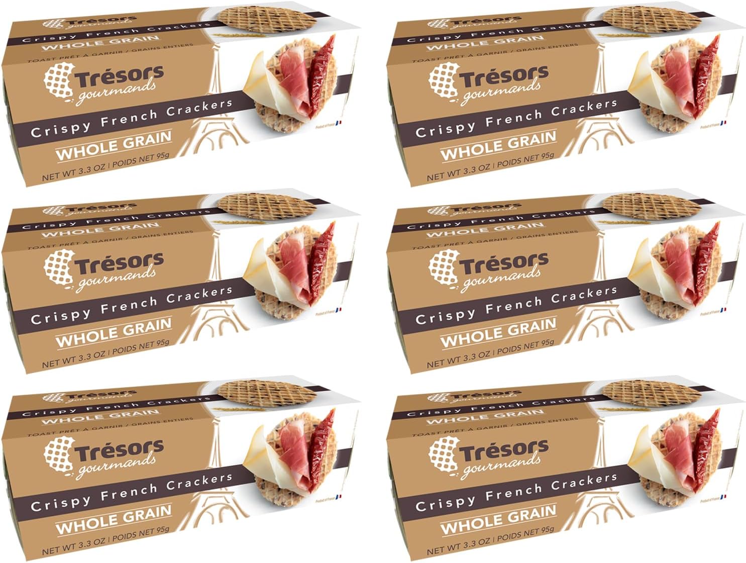 TRESORS GOURMANDS Authentic French Waffle Crispy Crackers Snack, Whole ...