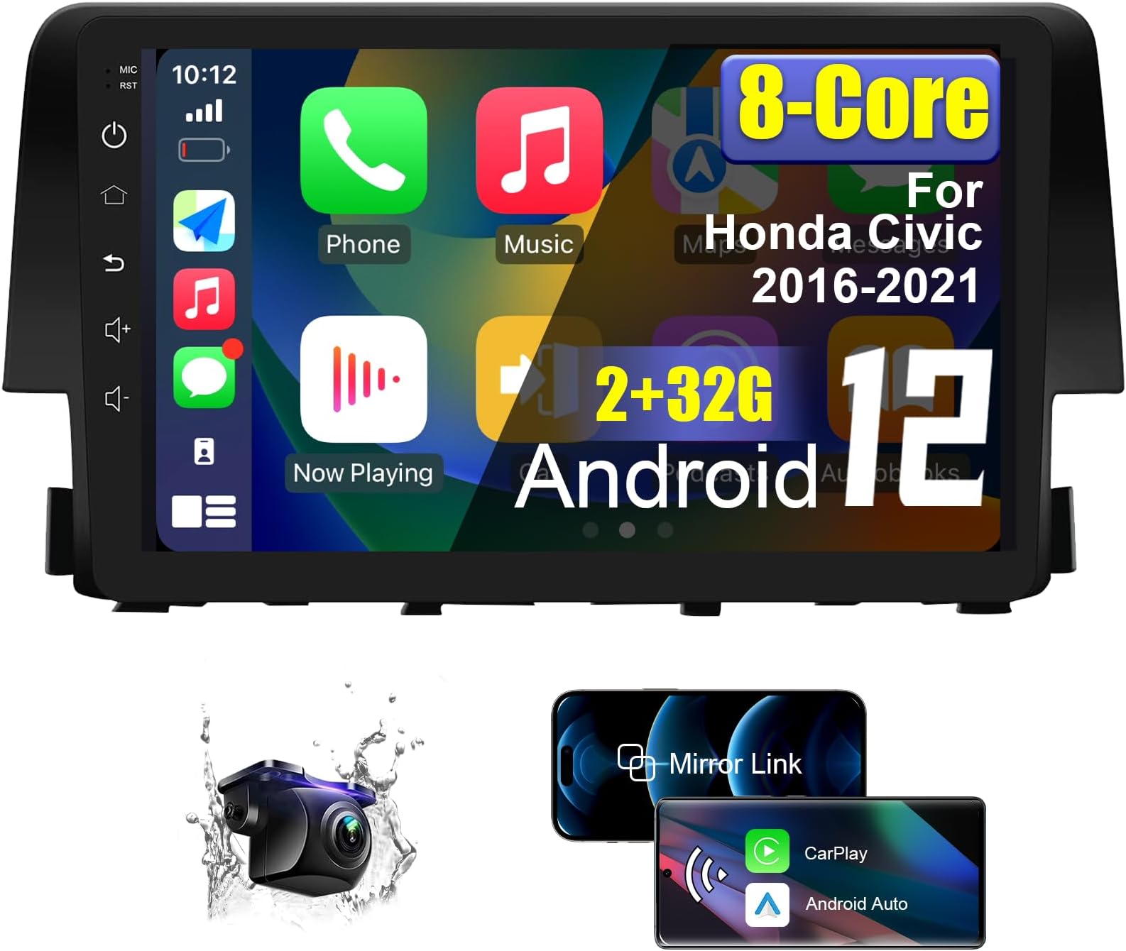 Amazon.com: Android Car Radio Stereo for Honda Civic 2016 2017 2018 ...