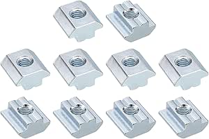 Amazon.com: uxcell T Nuts, 30pcs - Nickel Plated Carbon Steel T Slot Bolts, 4545 Series M8 ...