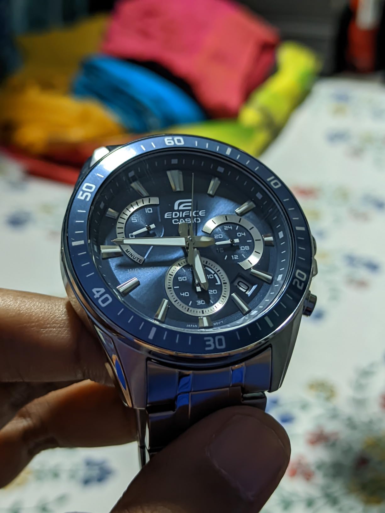 Casio Edifice EFR-552D-2AVUDF Analog Blue Dial Men Watch Silver ...