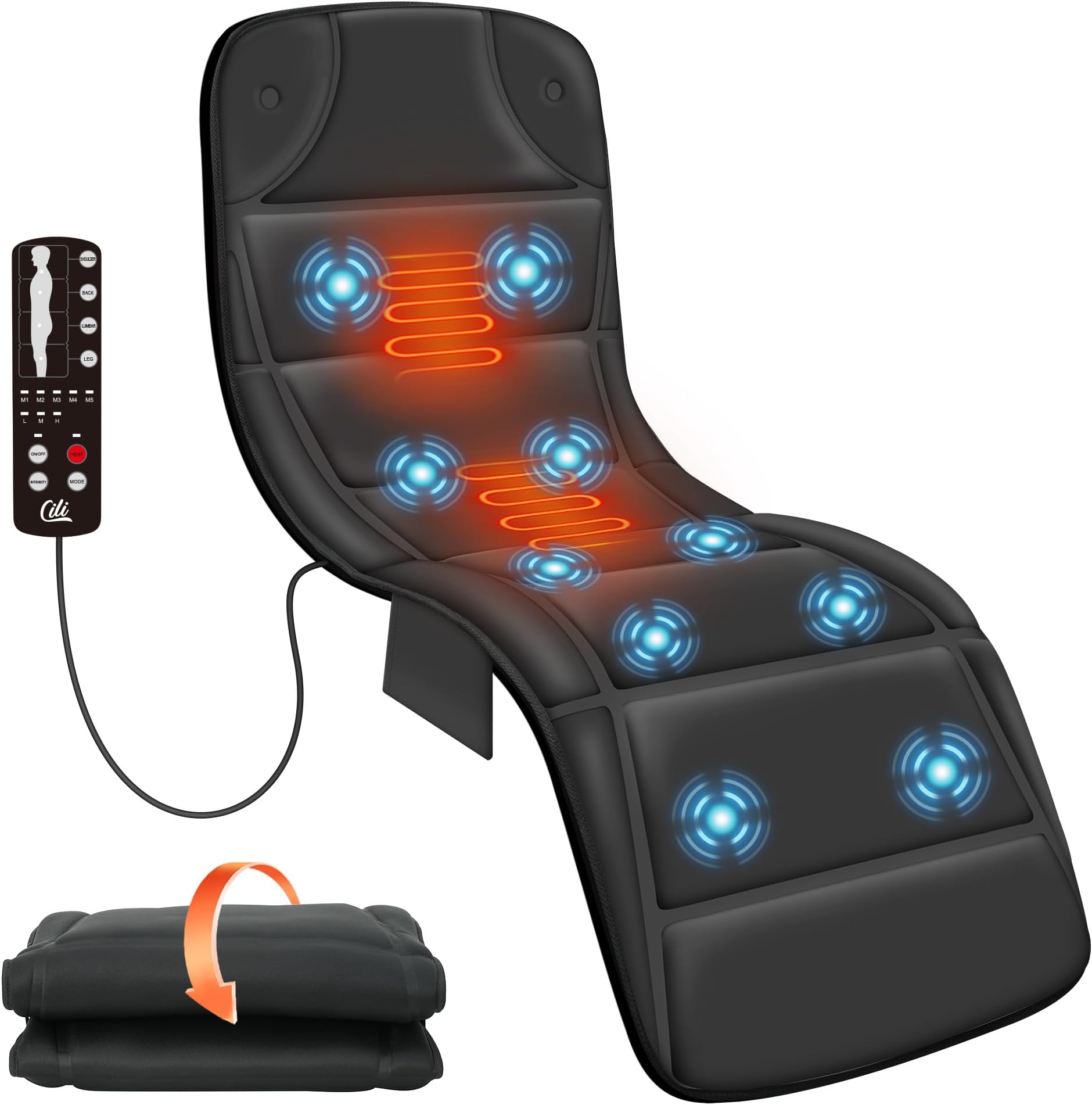 Amazon.com: ERGOMASTER Massage Mat with 10 Vibrating Motors Heating Pad ...