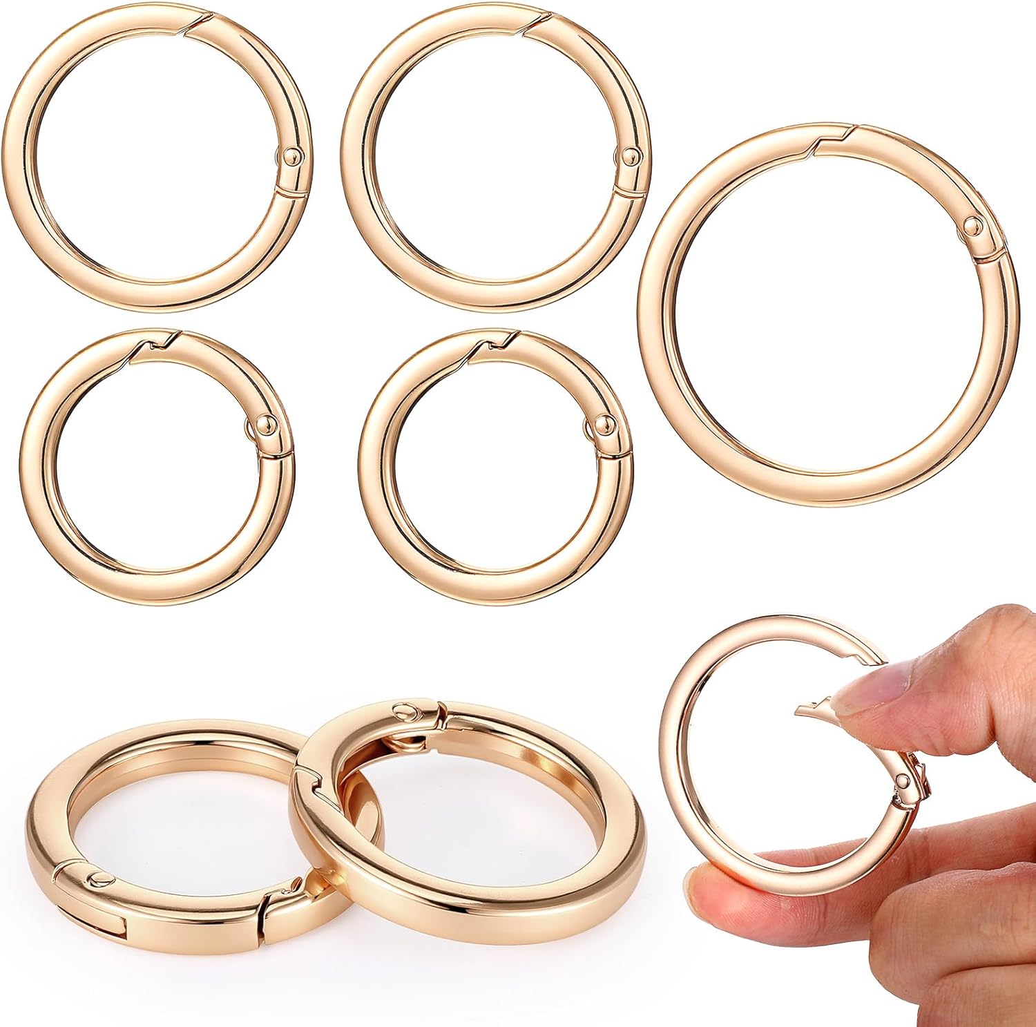 Amazon.com: 5 Pcs Spring O Ring Clip for Purse Strap 3 Sizes Flat ...
