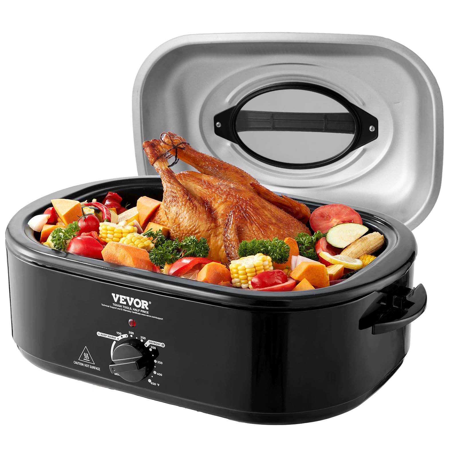 VEVOR Electric Roaster Oven, 24 QT Turkey Roaster Oven with Self ...
