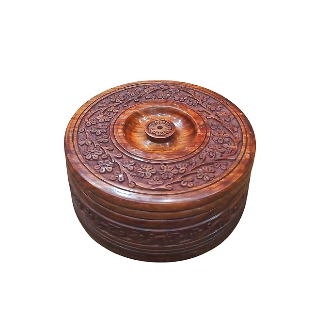 Buy Woodizmo Wooden Chapati Box/Wooden Hot Pot/Wooden Casserole/Wooden ...