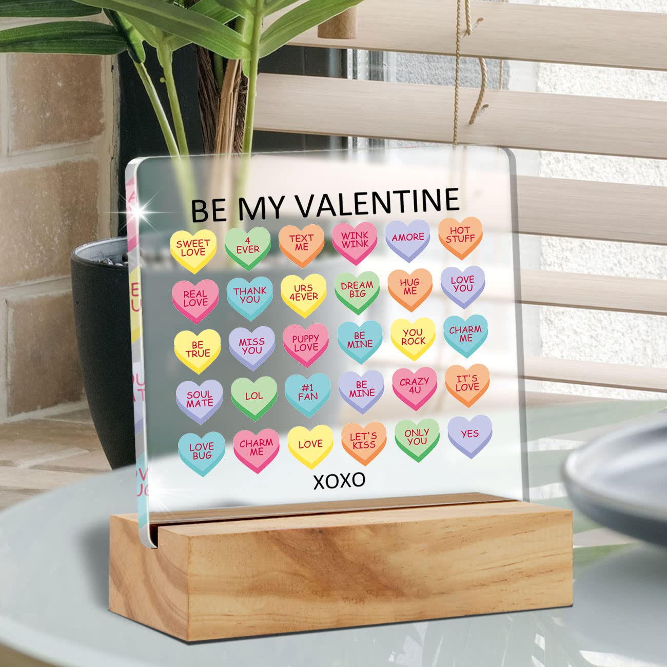 Valentine’s Day Love Desk Decor,Be My Valentine Acrylic Desk Decorative ...