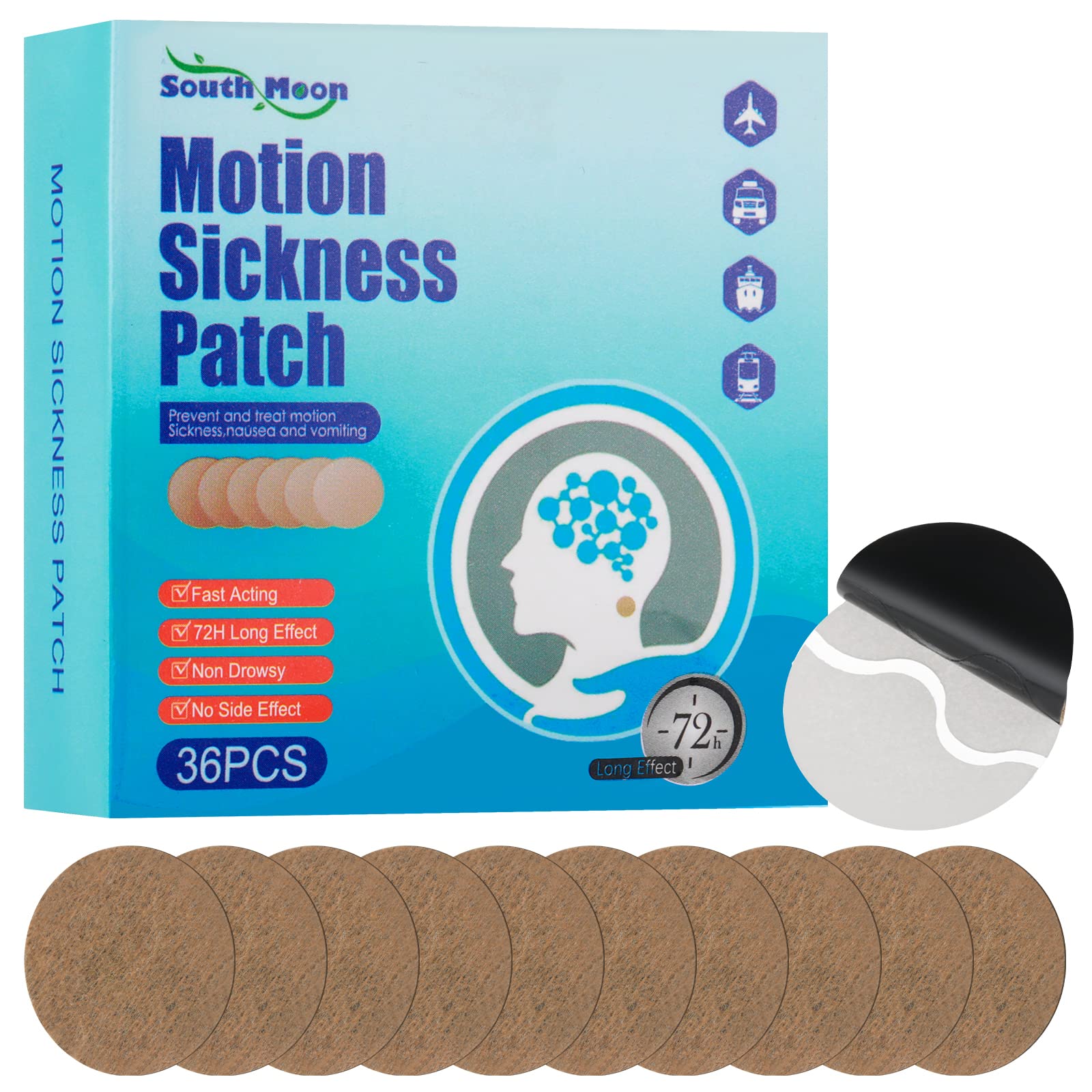 36 Pieces Motion Sickness Patches Sea Sickness Patch For Cruise ...