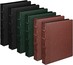 Amazon.com : Fulmoon 6 Pcs 3 Ring Leather Binders Vintage Hardback ...