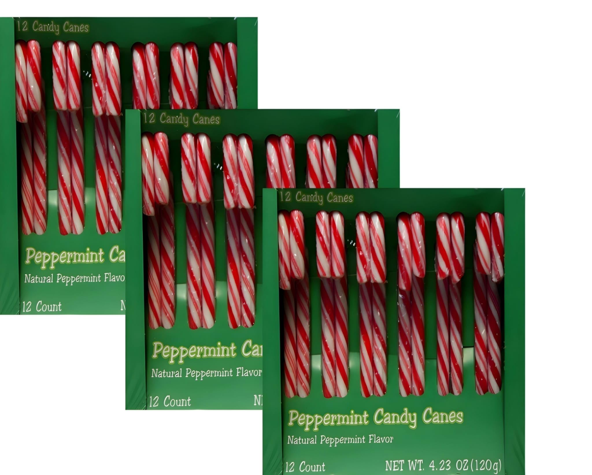 Amazon.com : Natural Peppermint Candy Canes, Red & White Stripes, 3 ...