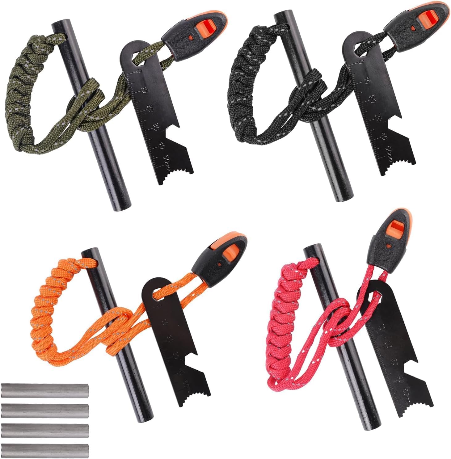 Amazon.com: Hxsklzs 4 Pack Flint Fire Starter and 4 Pack Magnesium ...