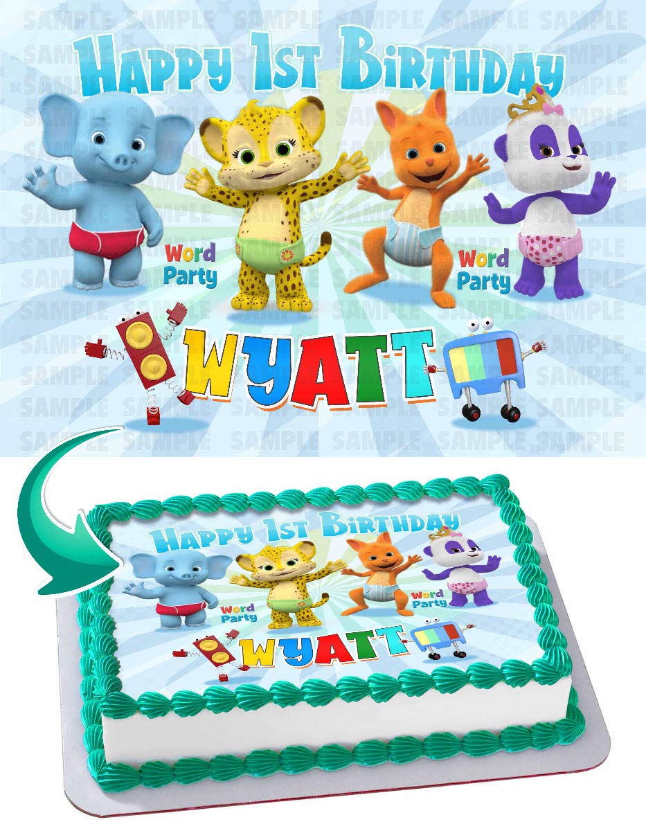 Buy Cakecery Word Party Edible Cake Image Topper Personalized Birthday ...