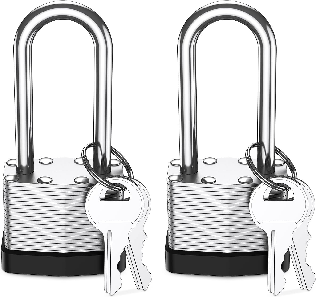 Newest AMIR Padlock with Key, Keyed Alike Nickel Plated Laminated Steel ...