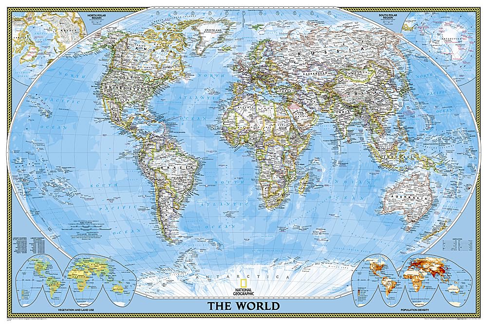 National Geographic World Wall Map - Classic (Poster Size: 36 x 24 in ...