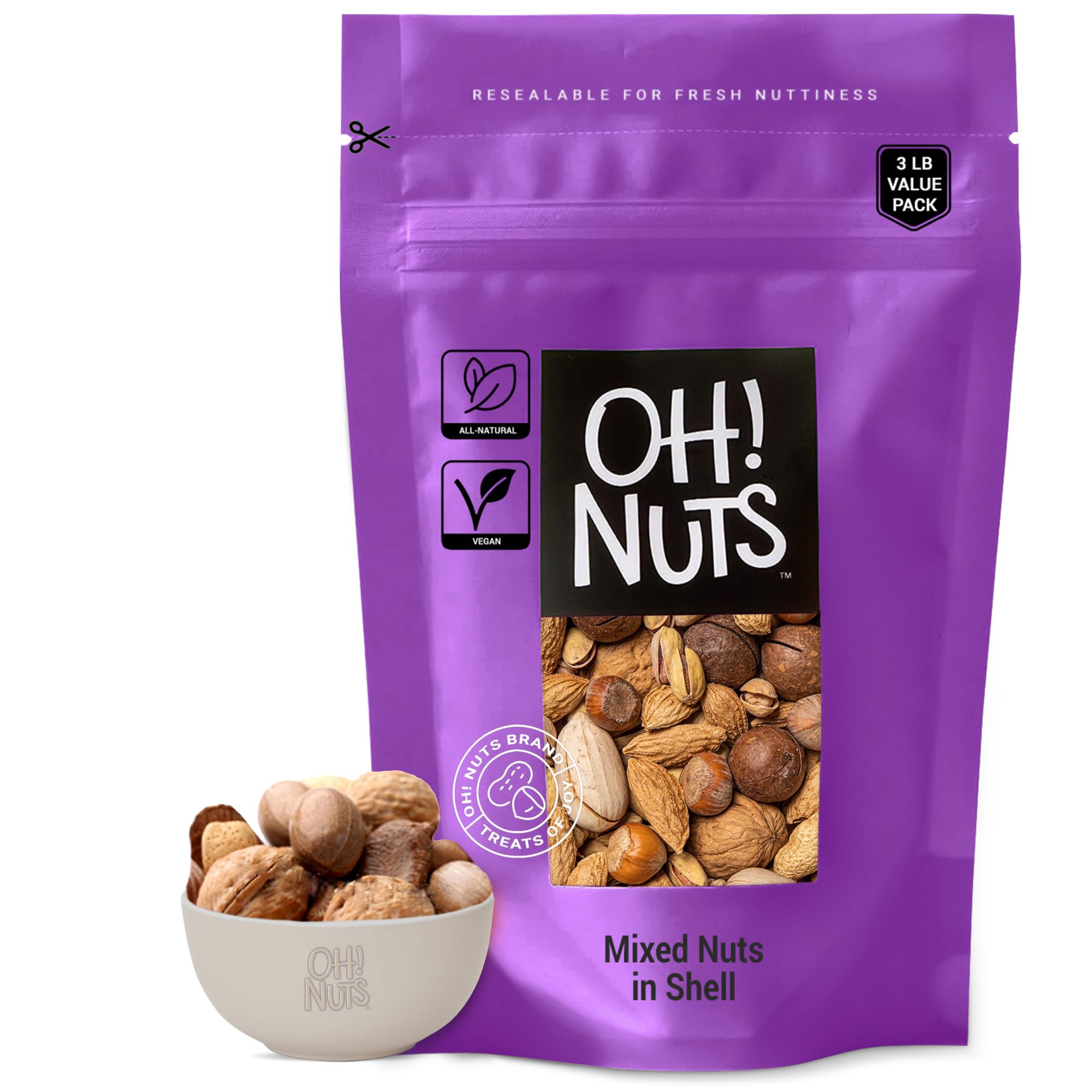 Amazon.com: Mixed Nuts in Shell | Raw - 100% Natural | 3 lb | Jumbo ...