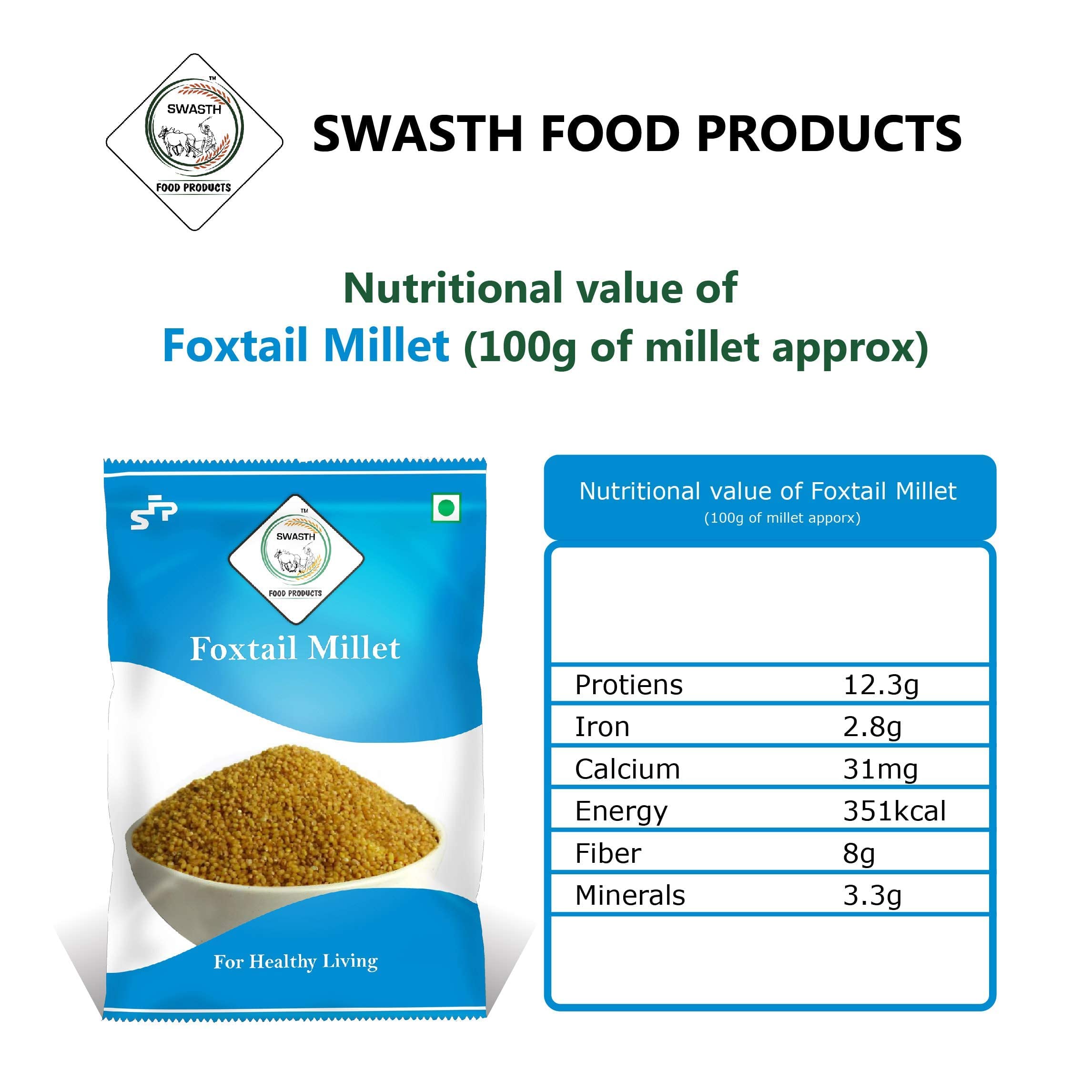 SWASTH Foxtail Millets Unpolished and Natural Organic 1.5 kg (Other ...