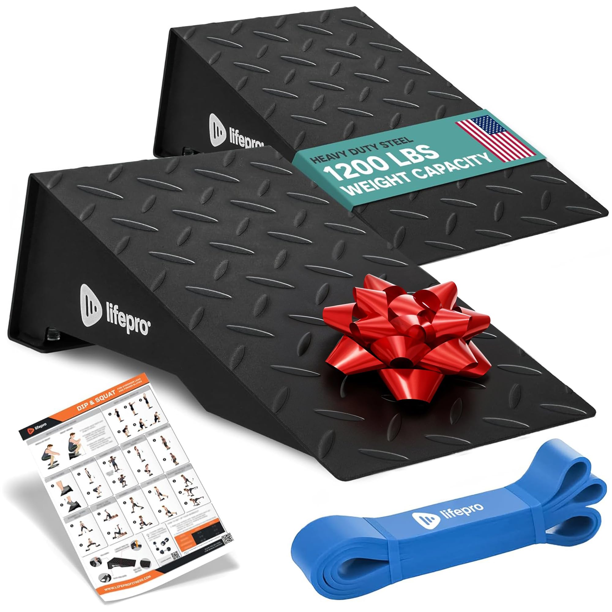 Snapklik.com : Lifepro 2pcs Metal Squat Wedge Block Non-Slip Squat Wedge