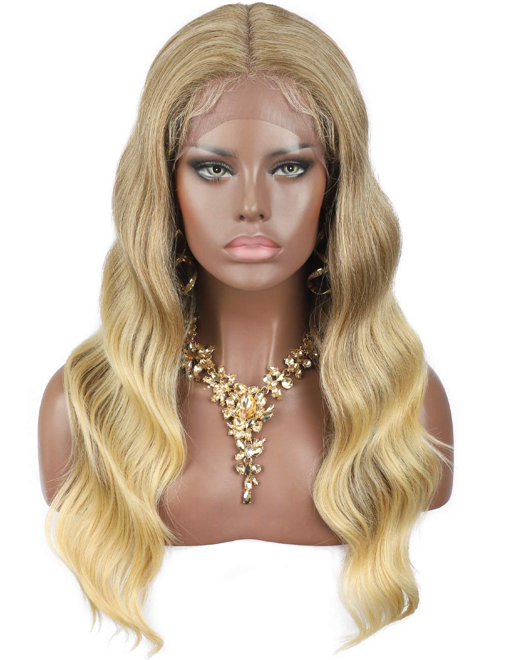 Amazon.com : Kalyss 24" Ombre Blonde Lace Front Wig with Baby Hair Long ...