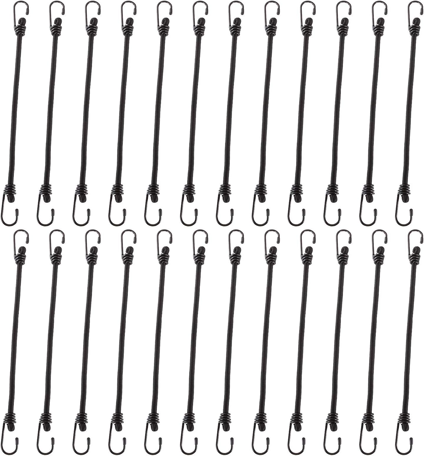 ZOEYES 24PCS 12-Inch Heavy Duty Bungee Cord with Hook, Superior Rubber ...