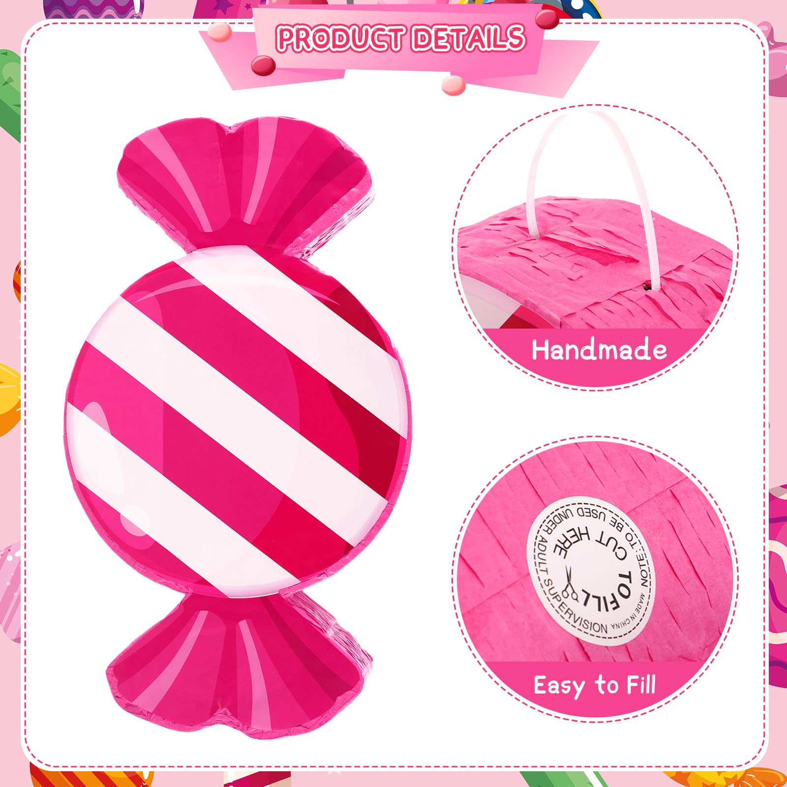 Snapklik.com : Aoriher Candy Party Pink Decoration Pinata