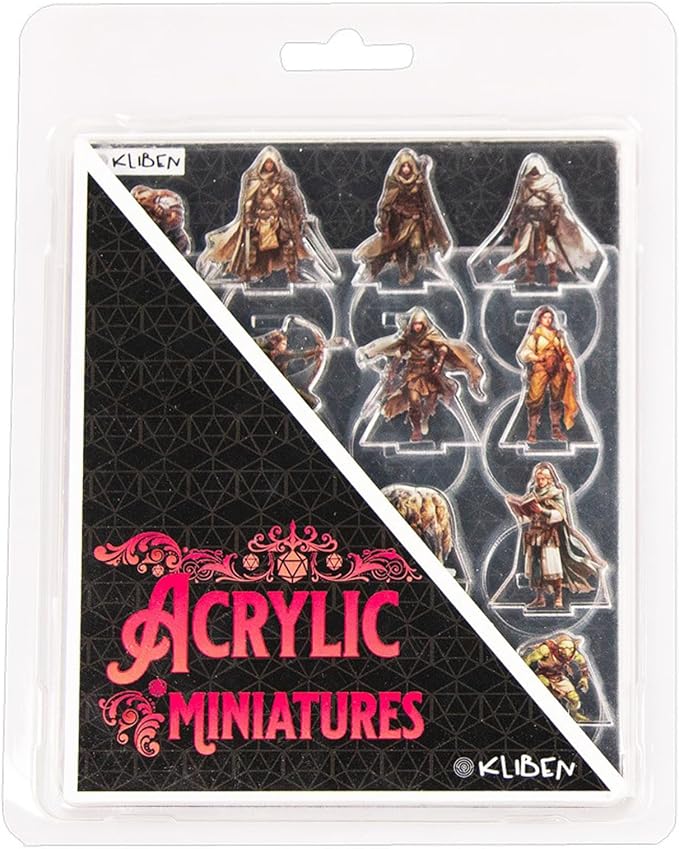 KLIBEN Set of 16 Acrylic Miniatures for DND Figures 2D for Dungeons and ...