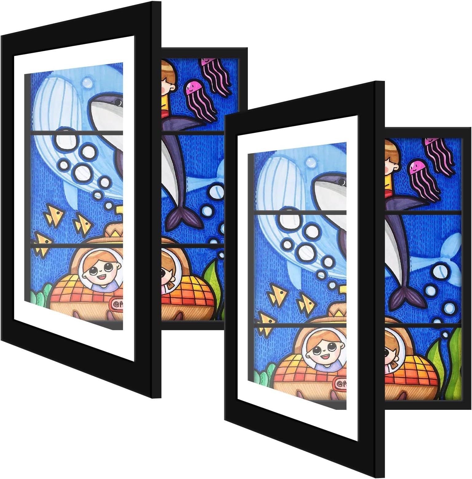 Amazon.com: 2 Packs Kids Art Frames - 9x12 Front Opening Kids Artwork ...