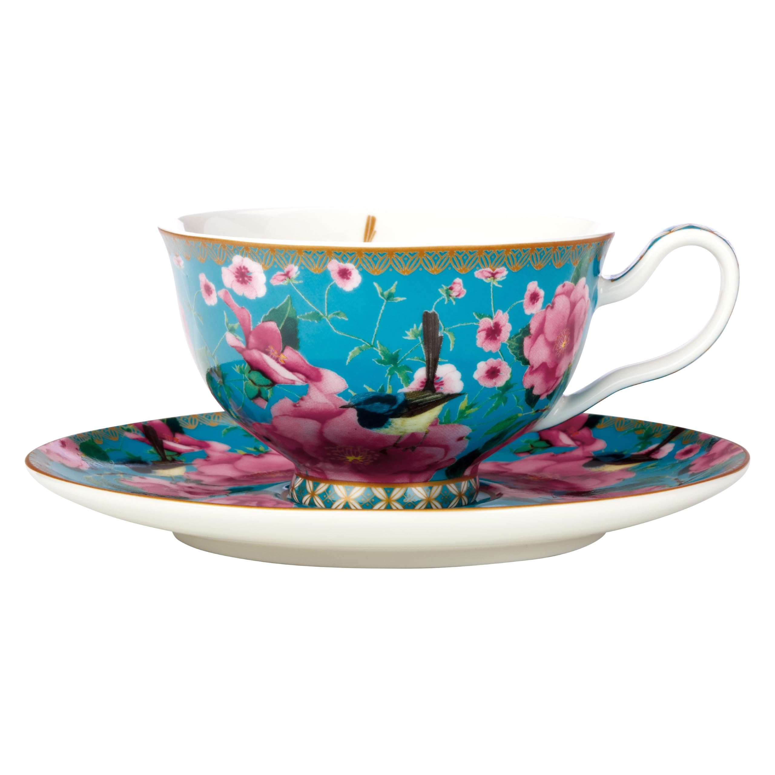 Maxwell & Williams Teas & C's Silk Road Footed Cup & Saucer 200ML Aqua ...