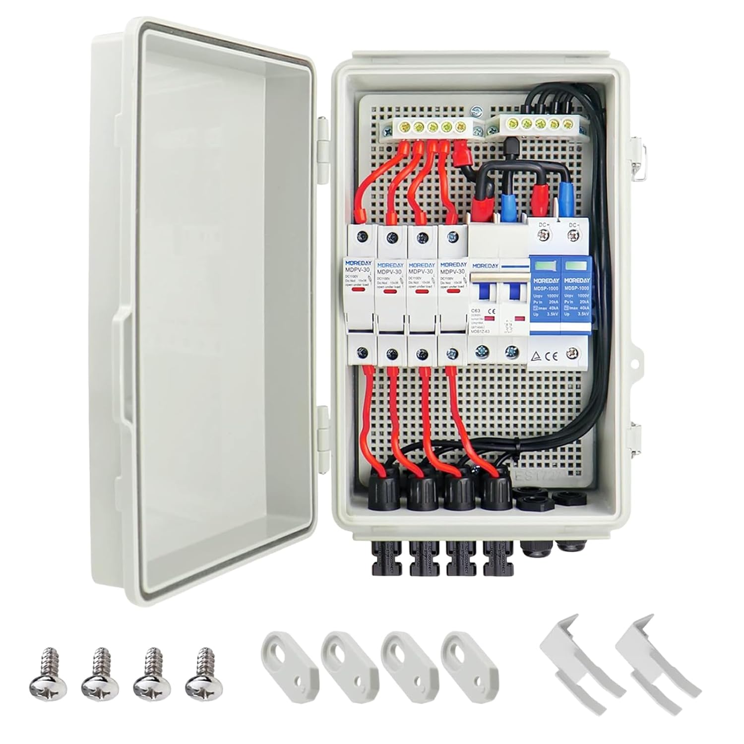 Amazon.com: 4 String Solar PV Combiner Box, IP65 Water Resistant, with ...