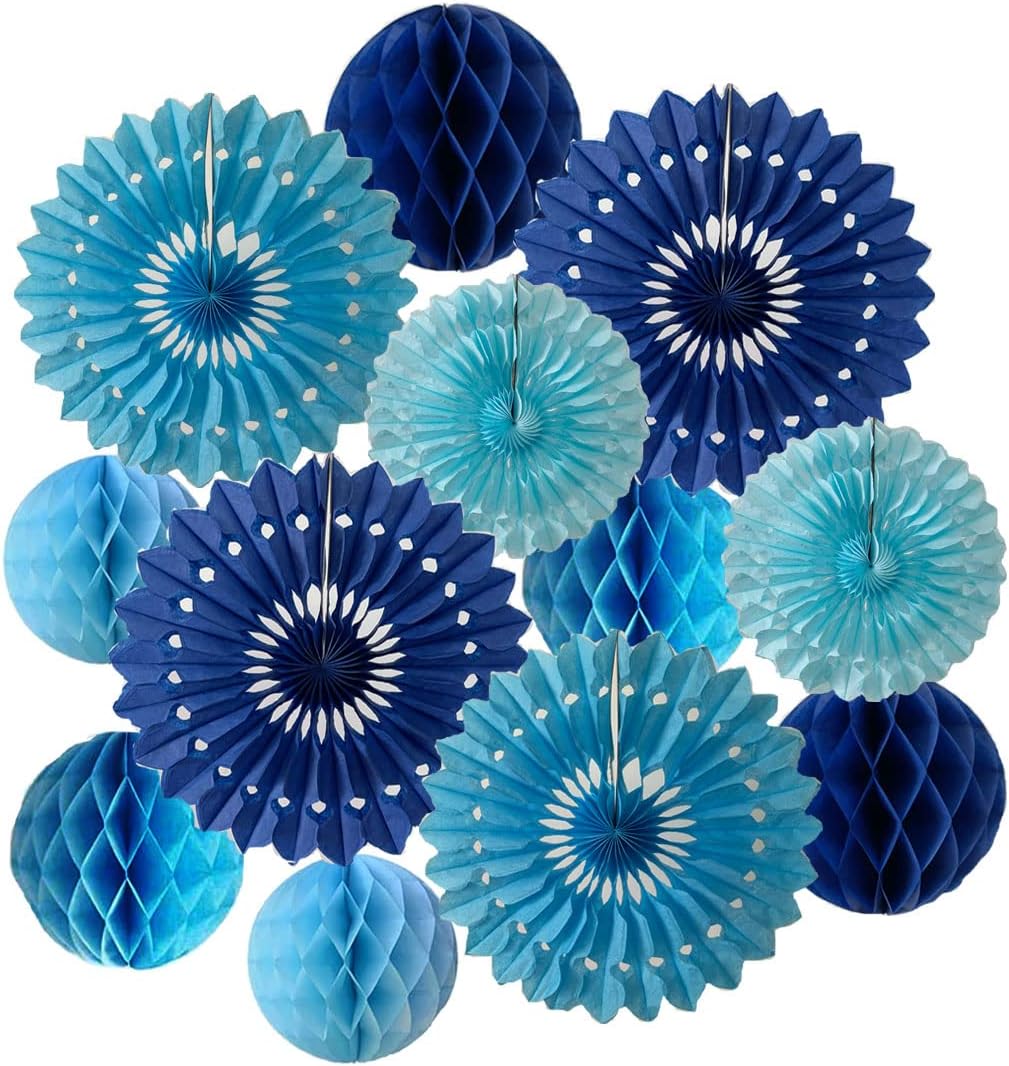 Amazon.com: 12pcs 6’’ 8’’ Honeycomb Balls Tissue Paper Fans Party ...