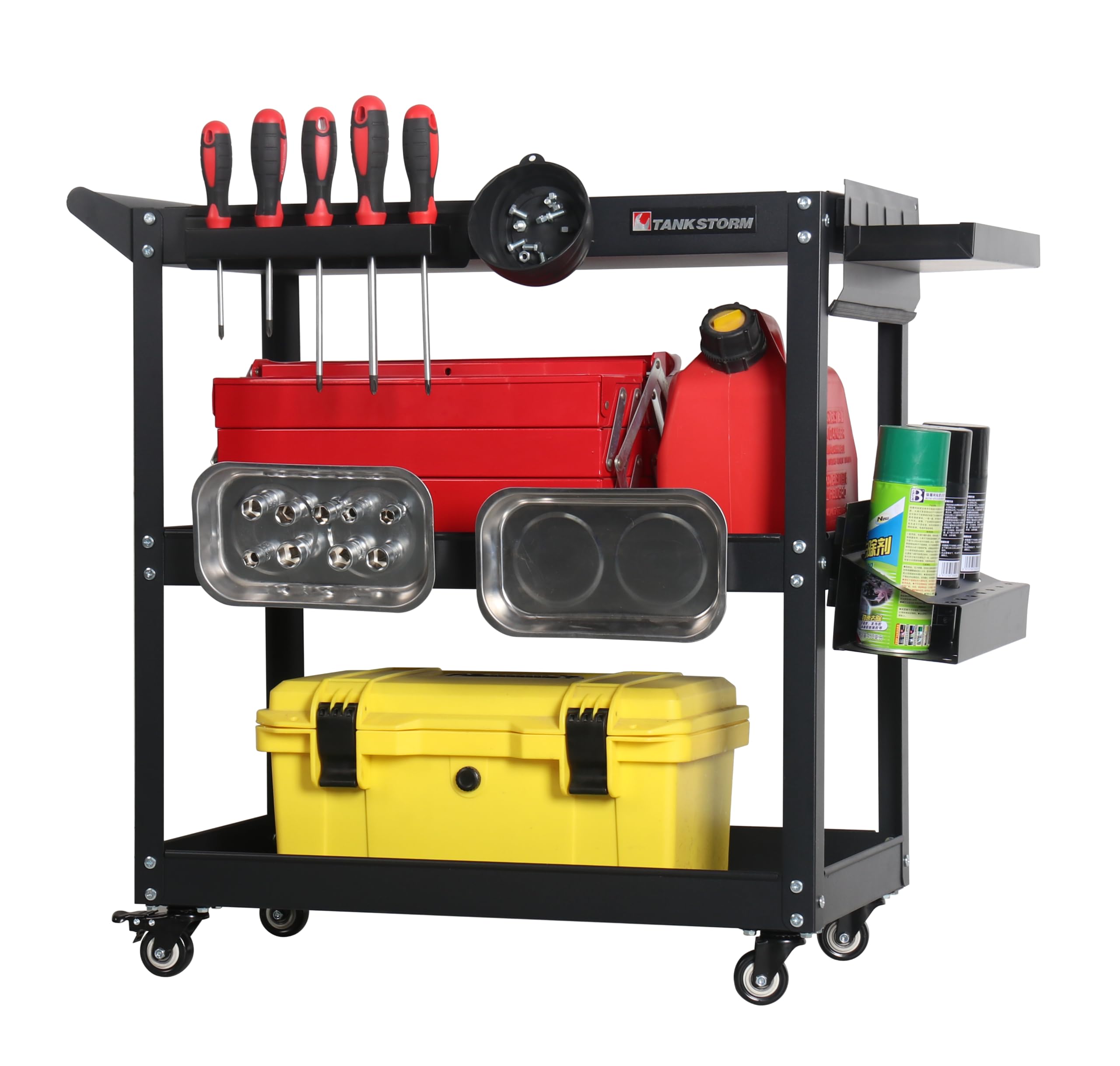 Snapklik.com : TANKSTORM Service Tool Cart On Wheels - 3 Tire Rolling Cart
