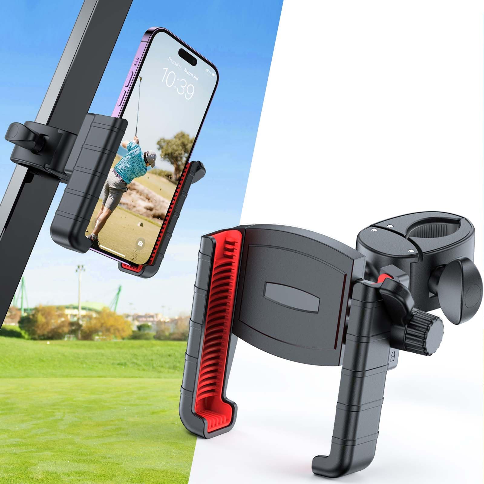 Amazon.com: BOOMVATO Golf Cart Phone Holder Mount - Compatible with ...