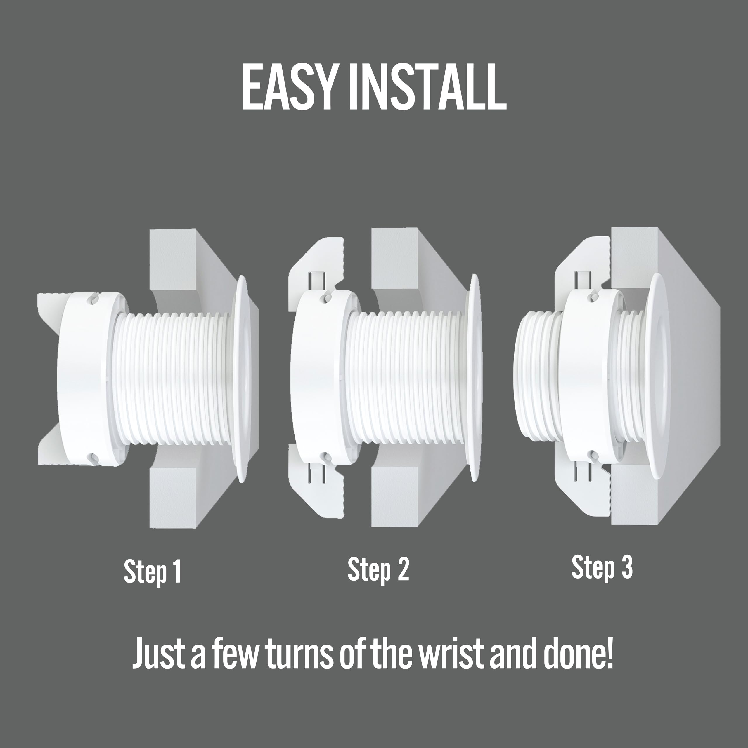 Snapklik.com : Twist Lock Grommet (1-Pack White) Cable, Wire & Cord ...