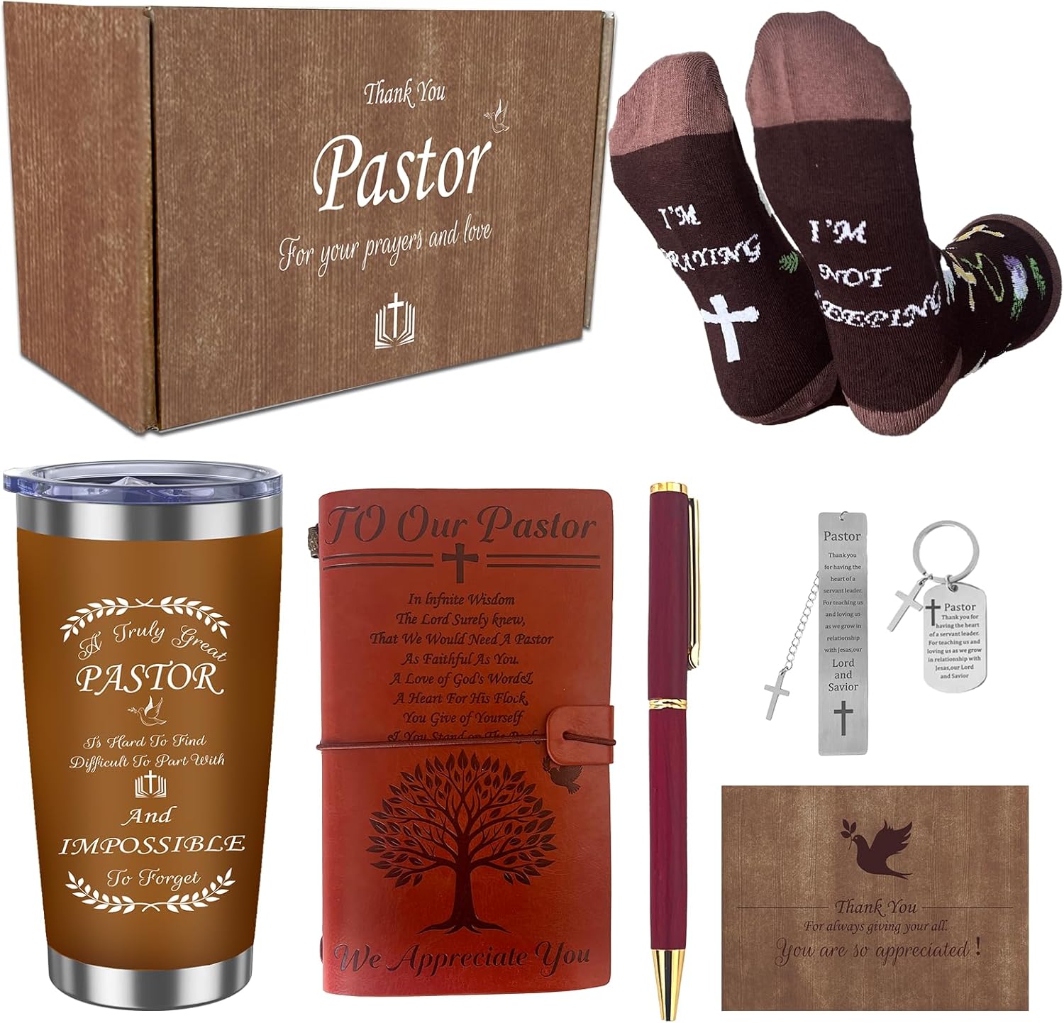 Amazon.com: 8 Pcs Pastor Appreciation Gifts Set Includes 20 oz ...