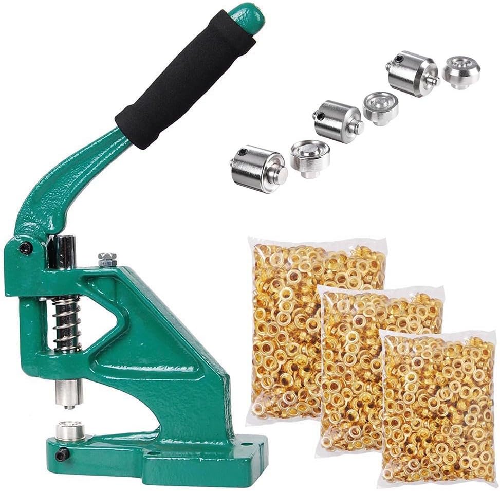 QWORK - Hand Press Heavy Duty Eyelet Grommet Machine Punch Tool Kit ...