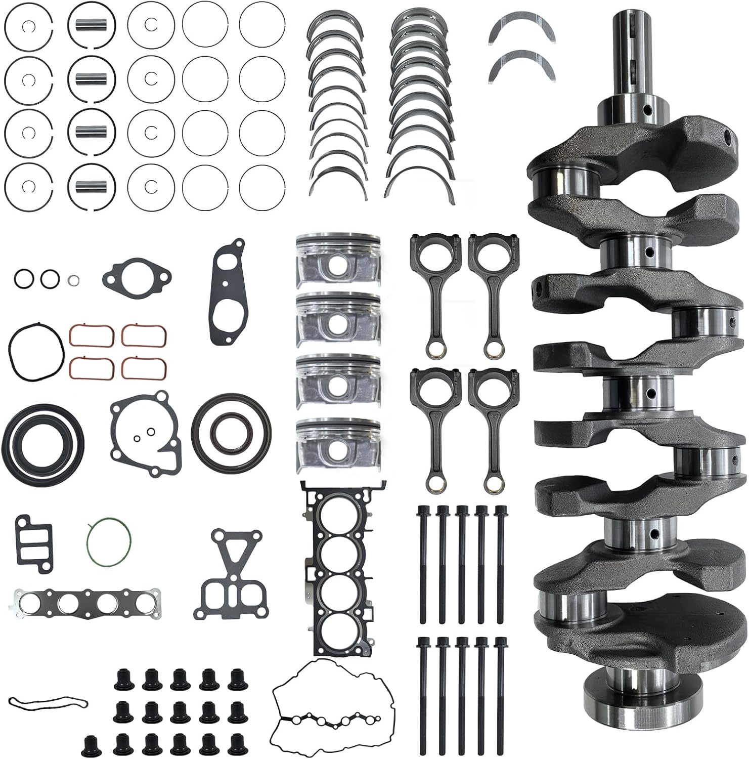 Amazon.com: G4KJ 2.4L Engine Rebuild Overhaul Kit w/Crankshaft ...