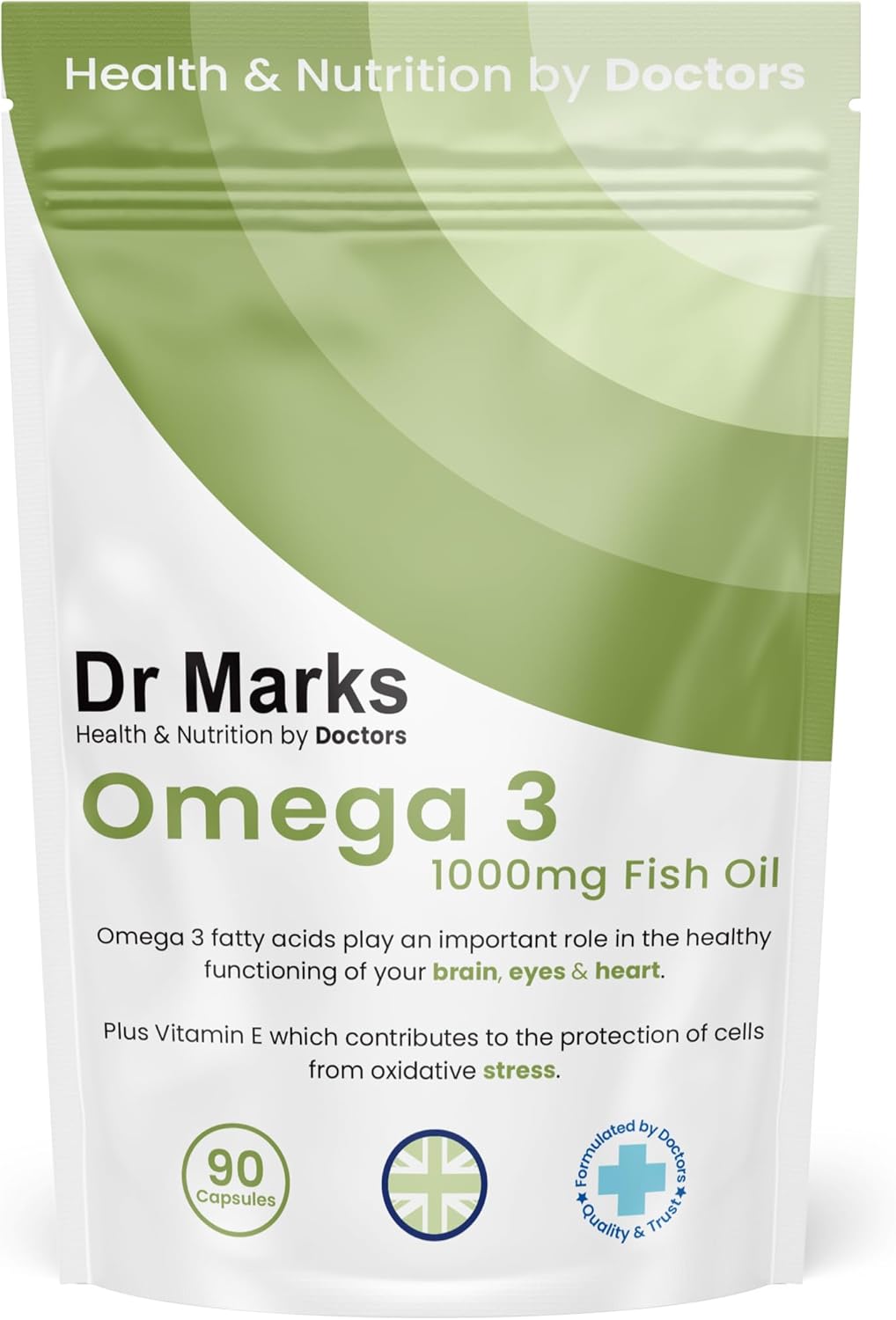 Dr Marks Omega 3 Fish Oil 1000mg - Pure EPA & DHA Fatty Acids, Crucial ...