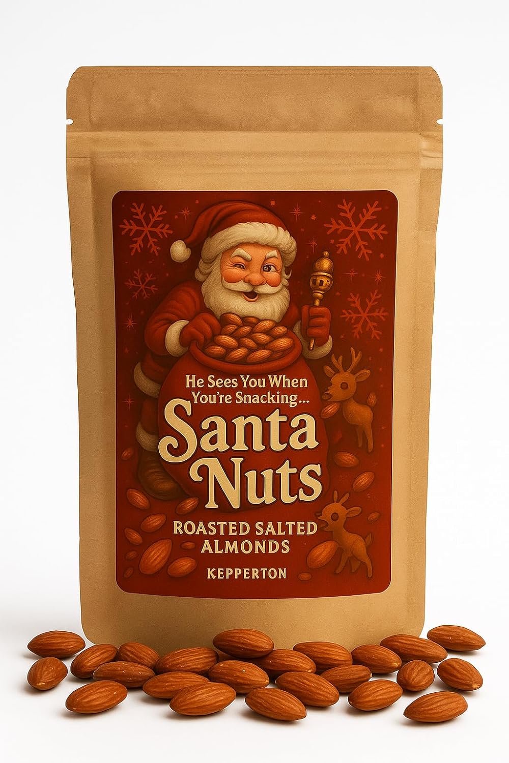 Amazon.com : Kepperton Santa Nuts Roasted Almonds Gift Tin - Hilarious ...