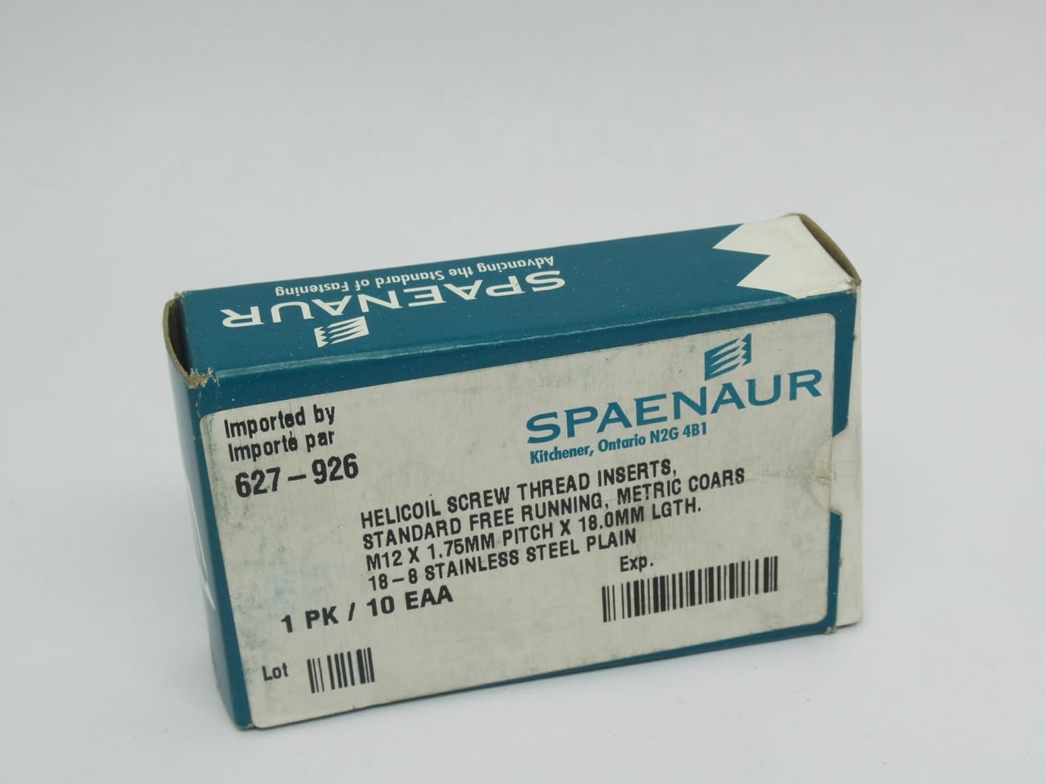 Spaenaur 627-926 Helicoil Screw Thread Insert M12x 1.75mm x 18.0mm 10 ...