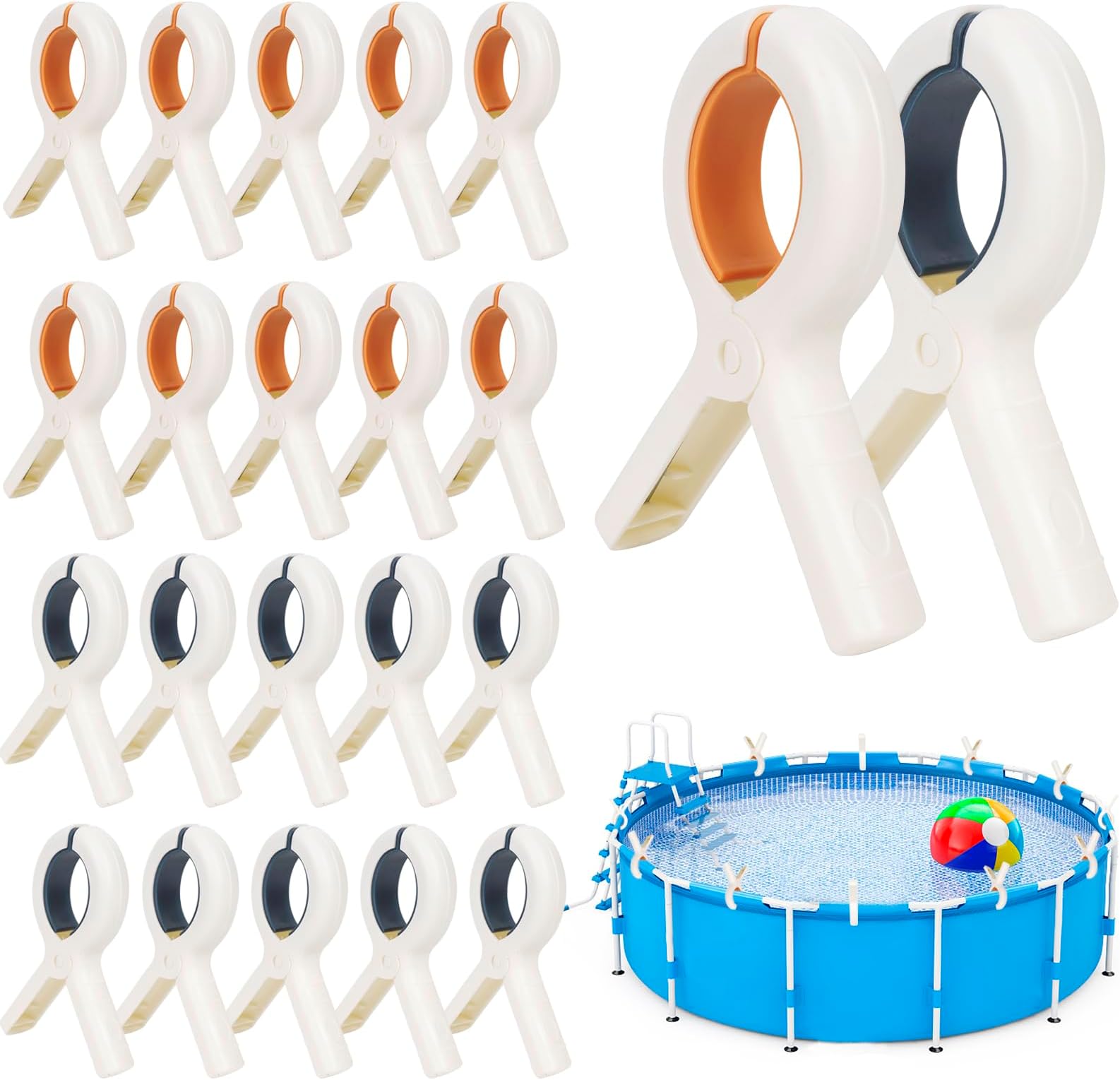 Amazon.com : Above Ground Pool Cover Clips - 20 Pcs 5.1 Inch Pool Cover ...