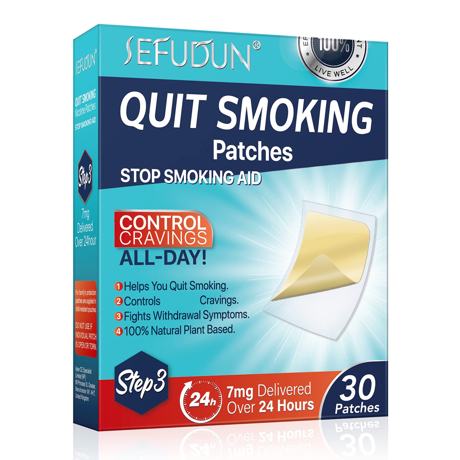 Quit Smoking Patches Step 3, Step 3 to Quit Smoking, 7mg Delivered Over ...