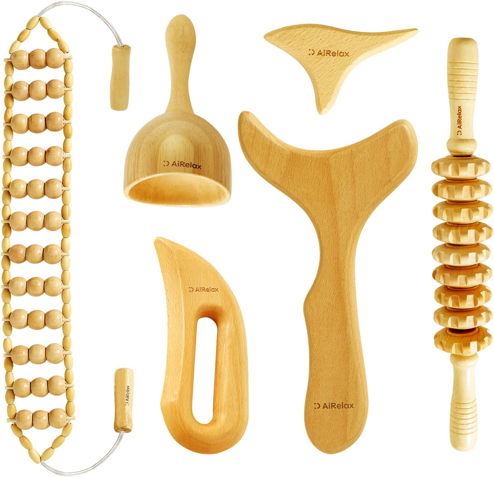 Amazon.com: Komogir Wood Therapy Massage Tools 5-in-1 Lymphatic ...