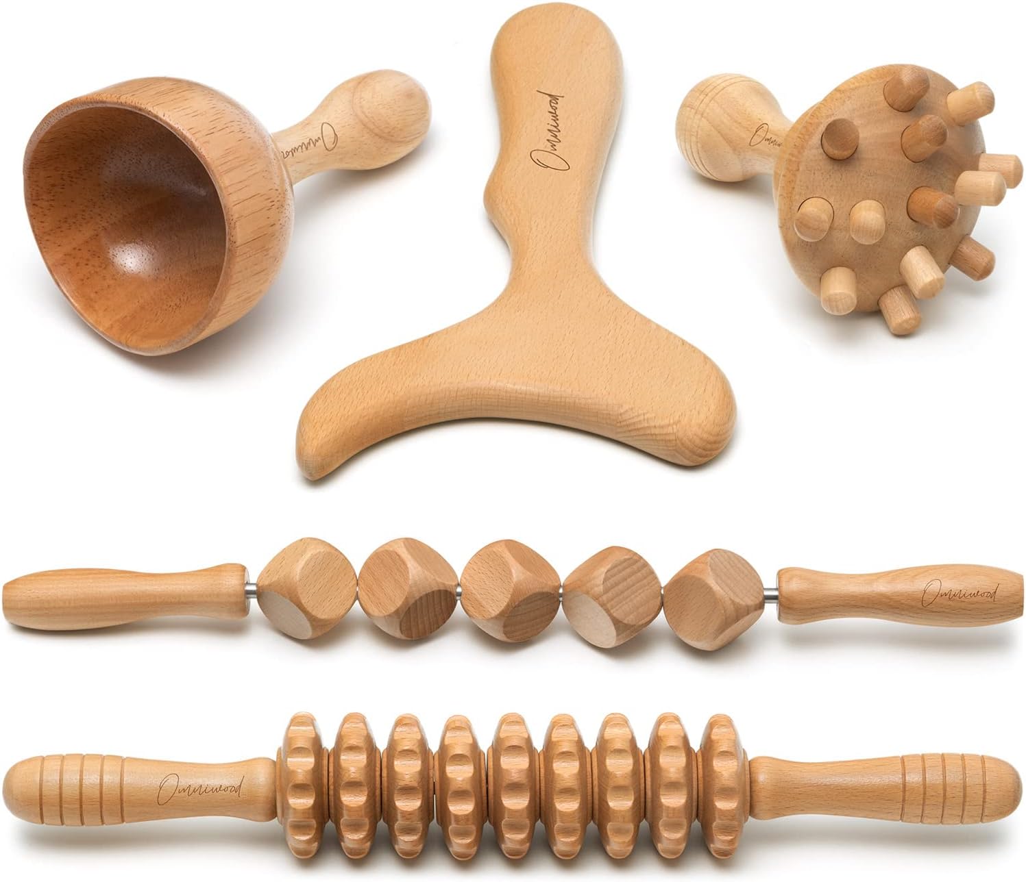 Amazon.com: Omniwood 5-in-1 Wood Therapy Massage Tools, Colombiana ...
