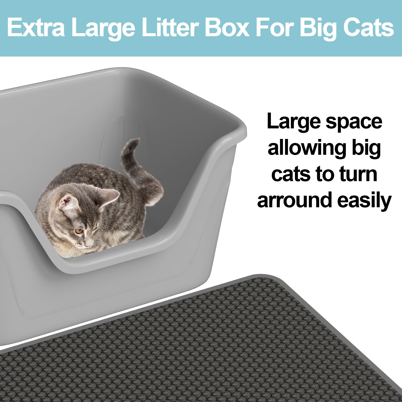 Snapklik.com : 2 Sets XL High Sided Extra Large Litter Box For Big Cats ...
