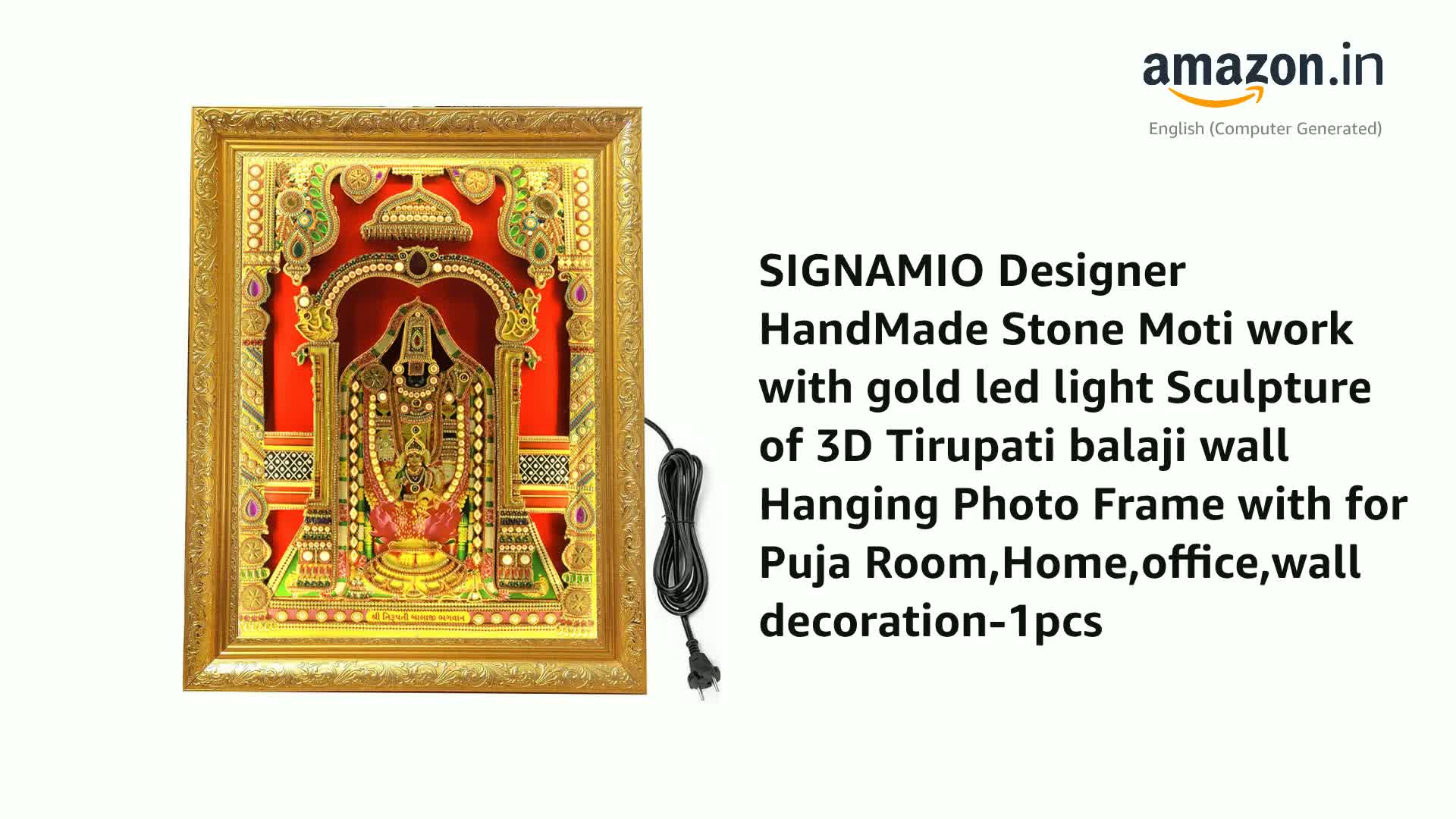 Watch SIGNAMIO Designer HandMade Stone Moti work with gold led light ...
