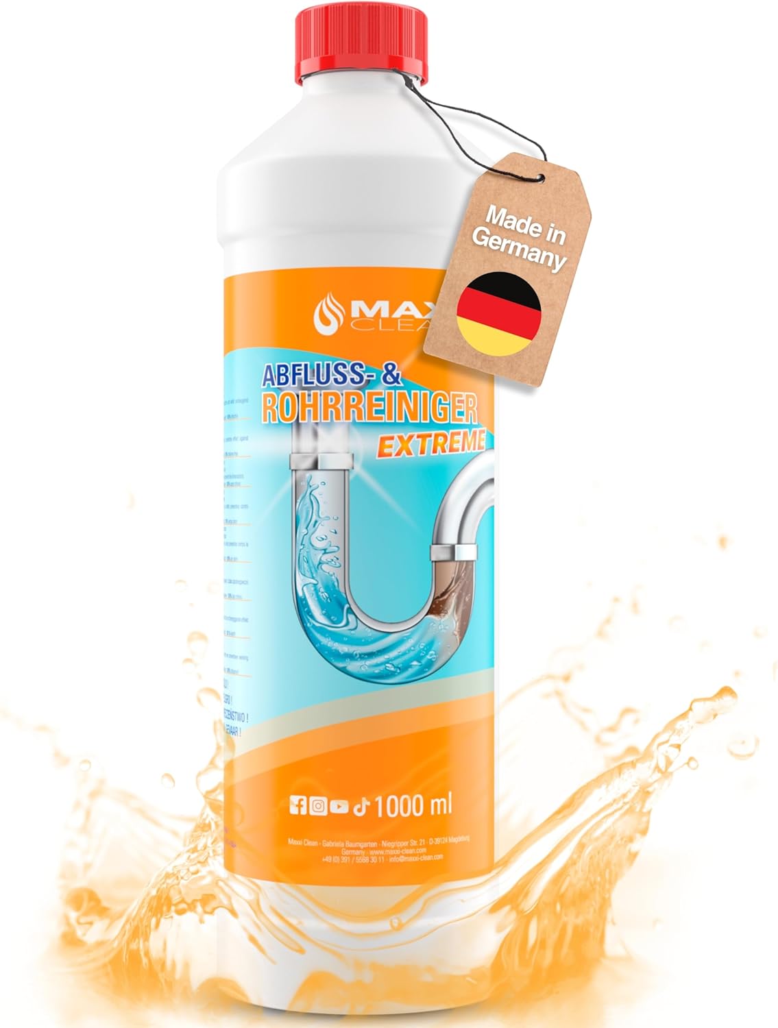 Maxxi Clean | Rohrreiniger, Abflussreiniger Abflussfrei EXTRA STARK | 1 ...
